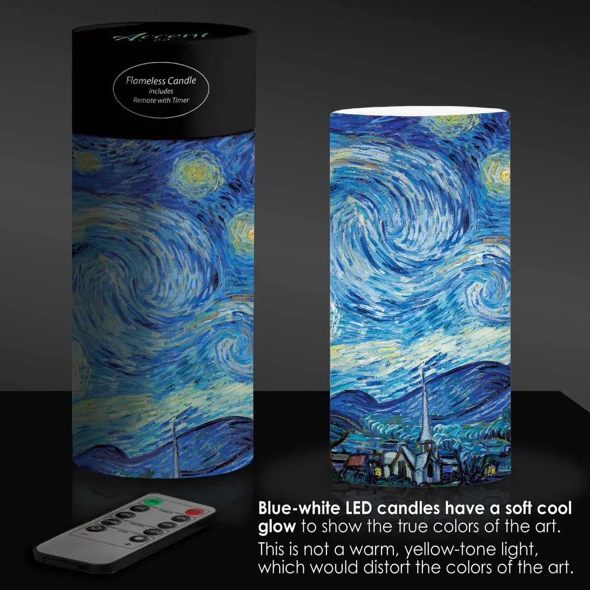 18cm LED Flameless Wax Candle - Vincent van Gogh "Starry Night" – Chefs ...
