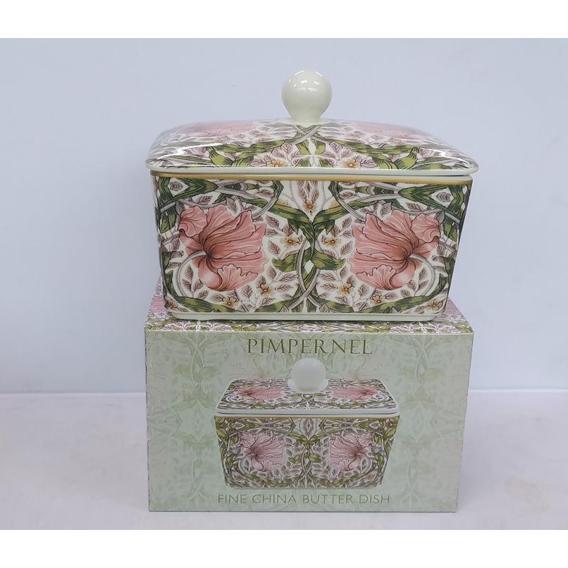 Pimpernel Fine China Butter Dish – William Morris Design – Chefs Bazaar
