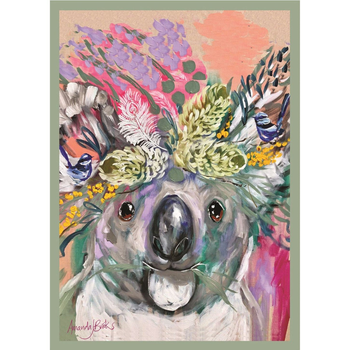 Tea Towel - Koala and Blue Wren – Chefs Bazaar